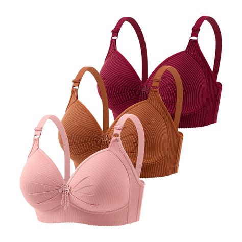 Boomny 3pcs Bra For Women Seamless Supportive Lace Bras Full Coverage