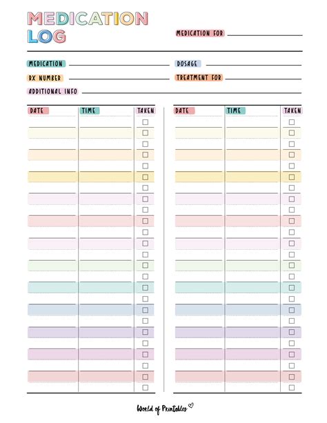 Medication Log 8 Of The Best Templates World Of Printables