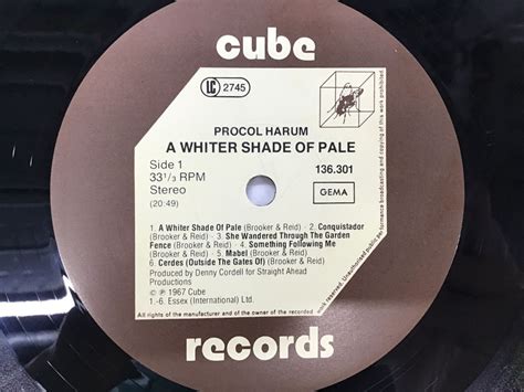 Procol Harum A Whiter Shade Of Pale German Lp 13577er Ebay