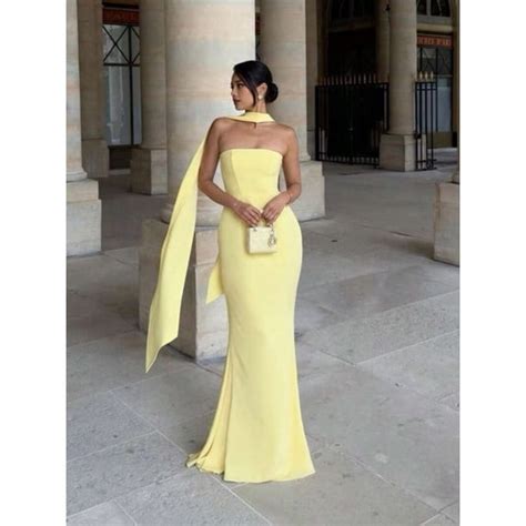 Multi Color Halter Sash Strapless Mermaid Maxi Gown Solid Slim Side