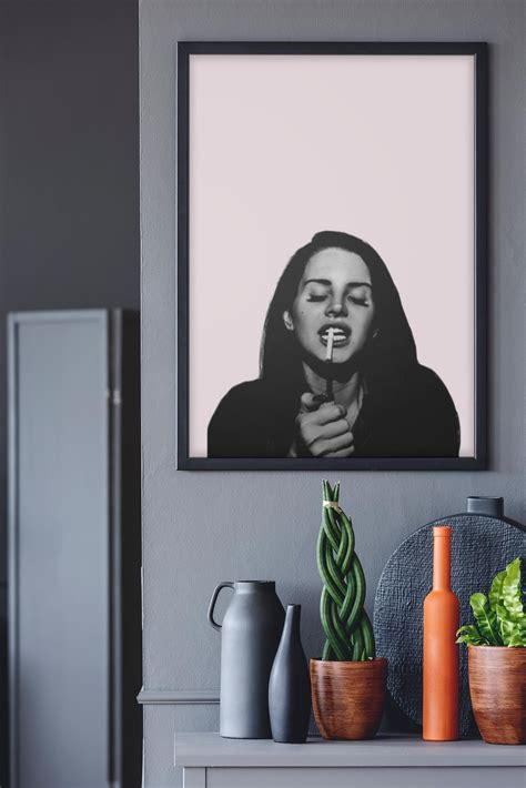 Lana Del Rey Poster Black And White Music Wall Art Print Vintage