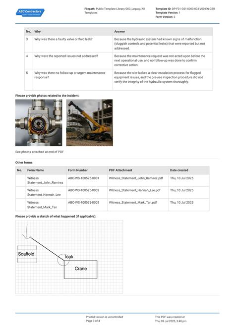 Mandatory Occurrence Report Template UK Building Safety Act