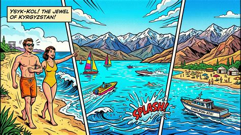 Ysyk Kols Wide Shoreline And Mountain Basin