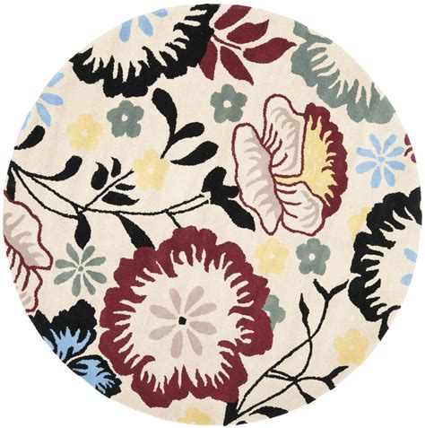 Safavieh Soho Ivorymulti Transitional 6ft X 6ft Round Rug In The Rugs