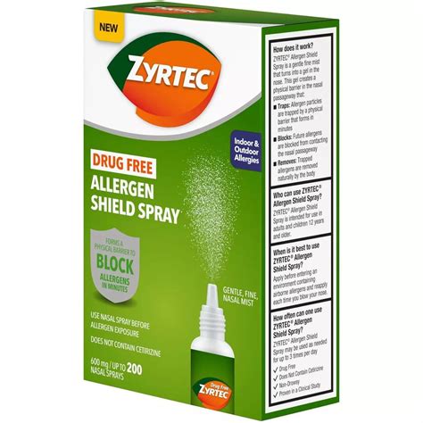 Zyrtec Allergen Shield Spray Up To 200 Nasal Sprays Shop Sinus