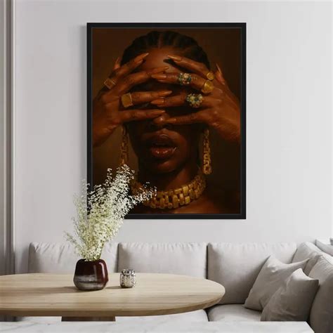 Urban African American 3 Piece Unframed Black Woman Graphic Paper