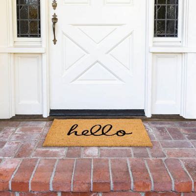 Hello Welcome Coco Coir Mat Nonslip Outdoor Natural Door Mat 17 X 30