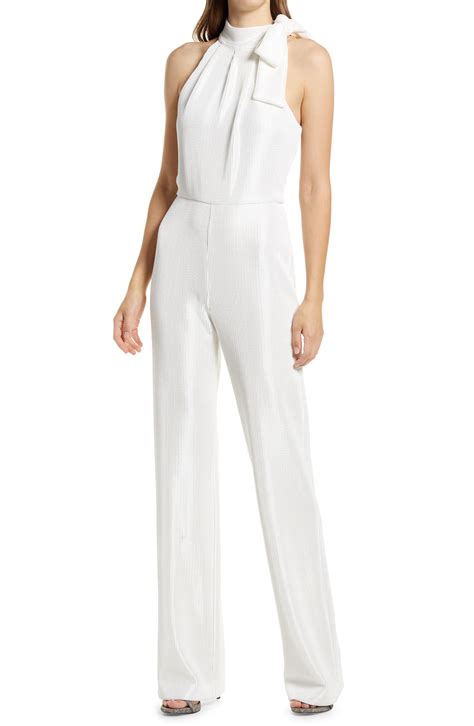 Black Halo Audrey Tie Neck Jumpsuit Women Nordstrom