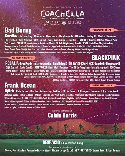 Coachella 2025 Lineup List Mariam Sienna