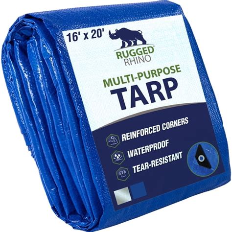 Rugged Rhino Tarp Heavy Duty Waterproof 16 X 20