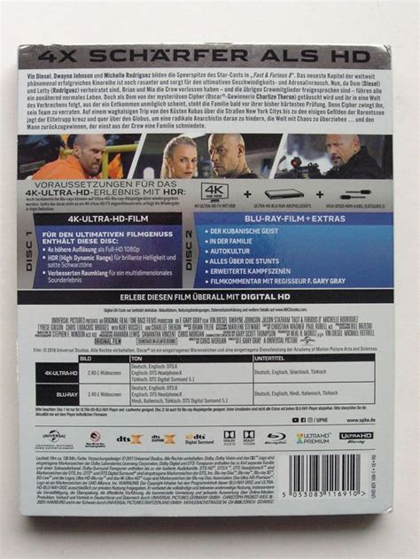 Fast And Furious 8 2017 4k Ultra Hd Blu Ray Gebraucht In Zuzwil Sg Für Chf 175 Mit