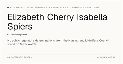 Elizabeth Cherry Isabella Spiers Nursing And Midwifery Council