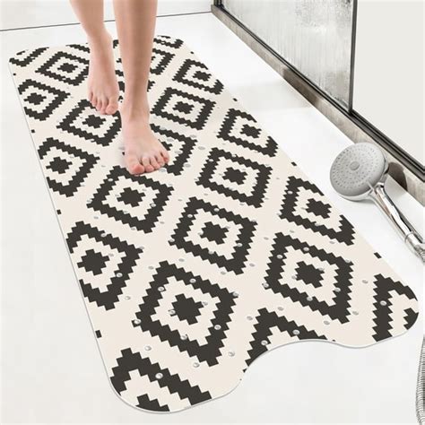 Beige Bath Mat For Tub Non Slip 40 X 16 Inch Non Slip Bathtub Mat For