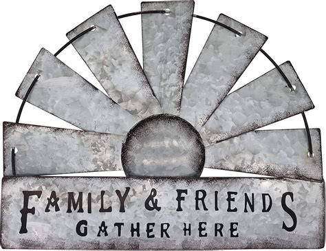 Fleecy Day Metal Half Windmill Decor Rustic Farmhouse Wall