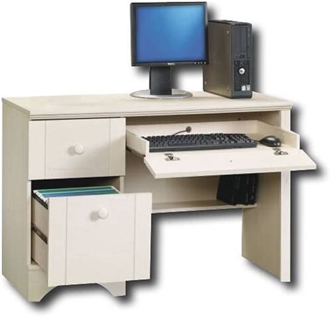 best buy sauder harbor view computer desk antiqued white 401685