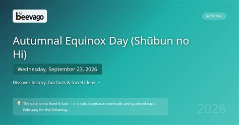 Autumnal Equinox Day Shūbun No Hi 2026 Beevago