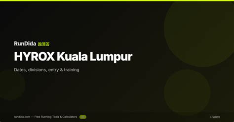 Hyrox Malaysia Kl 1013 Dec 2026 Prices 2027 Rundida