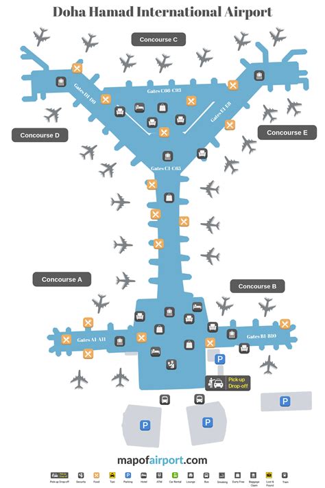 Doha Hamad Airport Map Terminal Layout And Gate Map