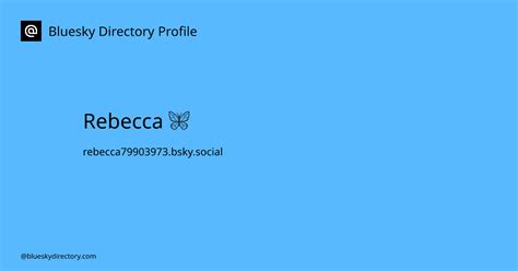 Rebecca 🦋 On Bsky Profiles Bluesky Directory