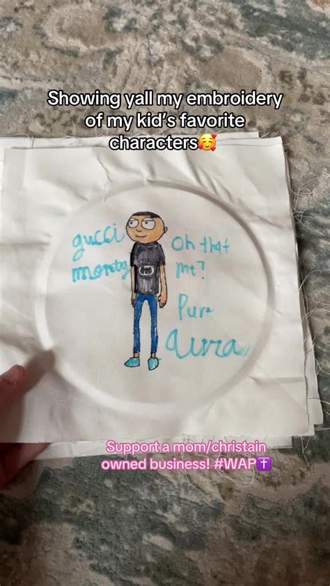 Gucci Morty Embroidery Dapper Rick And Morty Character Stitch Art Tiktok
