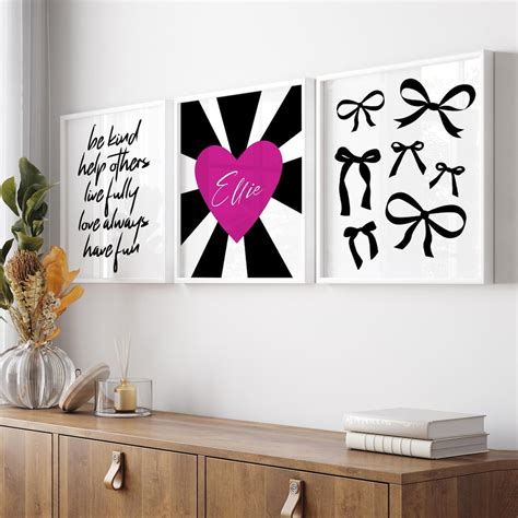 Black And White Motivational Quote Prints Coquette Teen Girl Wall Art