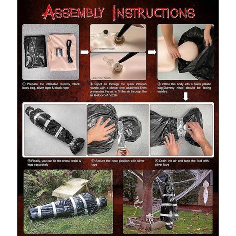 Ogetfuur 5 Ft Inflatable Hanging Corpse Halloween Decorations Outdoor
