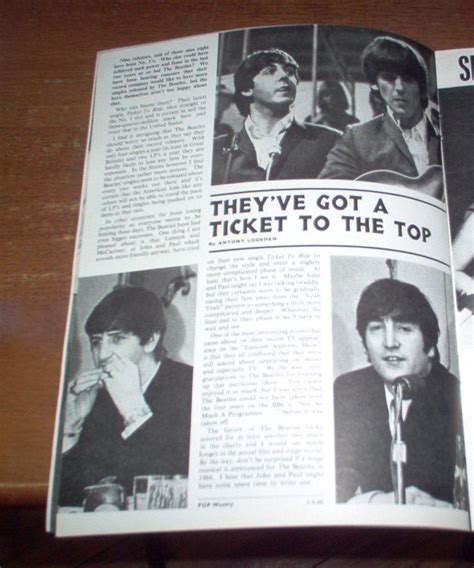 Pop Weekly Magazine 1965 Beatles Yardbirds The Who Bob Dylan Marianne