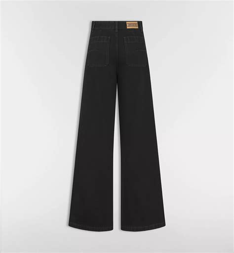 Flared Jeans Black Cotton Denim Dior Ee