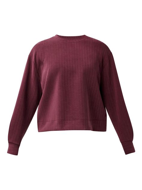 Buy Sweaty Betty Malbec Red Sand Wash Pin Stripe Crew Neck Sweatshirt