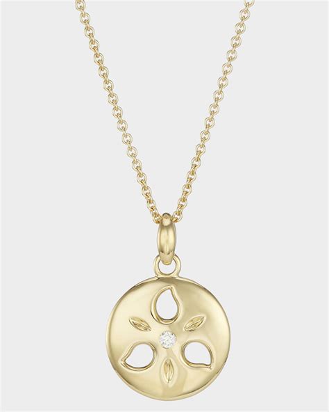Tamara Comolli 18k Gold Diamond Signature Sand Dollar Pendant Necklace
