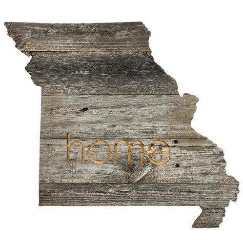 Large Rustic Farmhouse Missouri Home State Reclaimed Wood Wall Sign