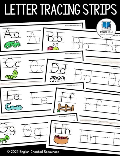 Letter Tracing Strips English Created Resources