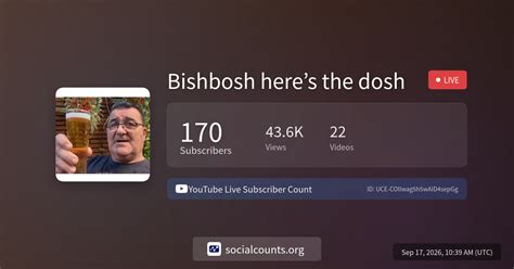 Bishbosh Heres The Dosh Youtube Live Subscriber Count