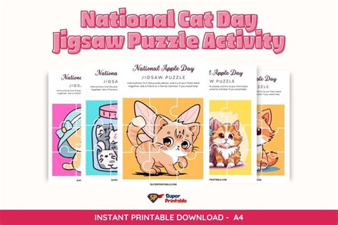 National Cat Day Jigsaw Puzzle Activity Free Pdf Printables