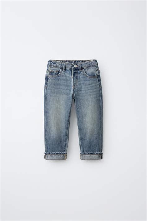 Jean Droit À SurpiqÛres Bleu Zara Canada