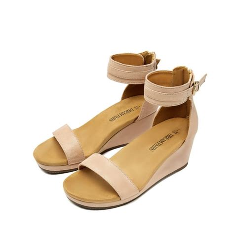 Dream Pairs Womens Open Toe Nude Pu Platform Wedge Sandals With Ankle