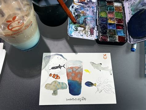 ☁️일일드로잉🐠🐟카페드로잉 네이버 블로그