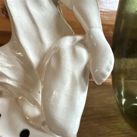 Vintage 1920s Art Deco White Porcelain Nude Scarf Dancer Flower Frog