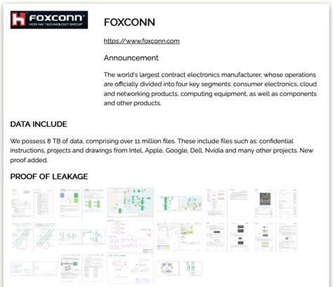 Ransomware Hackers Claim Breach At Foxconn A Major Electronics