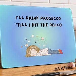 Funny Prosecco Glass Chopping Board Wine Lover T Novelty Kitchen Decor Prosecco T