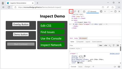 Analyze Pages Using The Inspect Tool Microsoft Edge Developer