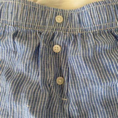 Nude Lucy Blue And White Striped Beach Shorts Depop