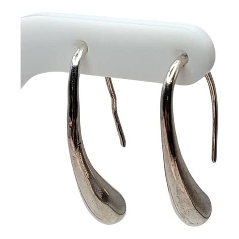 Silver Ladies Drop Tear Shape Earrings Silver Drop Pierced 2g