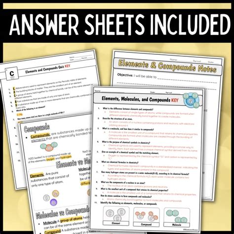Elements Compounds Atoms Molecules Unit Bundle Teks 76a Tpt