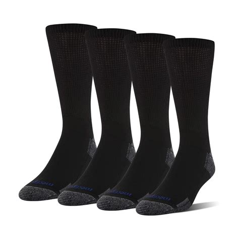 Medipeds Mens Nanoglide Crew Socks 4 Pack Blackgrey Shoe Size 12