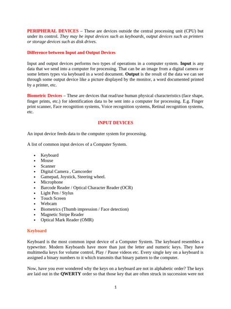 2 Computer Hardware Input And Output Devices Pdf Printer