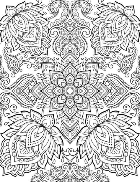 Floral Mandala Coloring Page For Adults Páginas Para Colorir