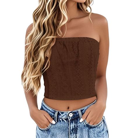 Arnsht Women Strapless Bandeau Tank Summer Casual Sleeveless Shirt