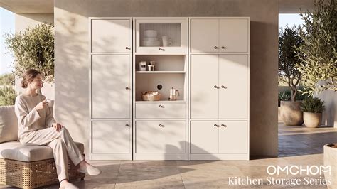 Omchom 3 Piece 71 Tall Kitchen Pantry Cabinet Set Slim Storage