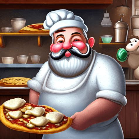 Best A Chef With A Big Mustache Proundly Making A Pizza With Pineapple